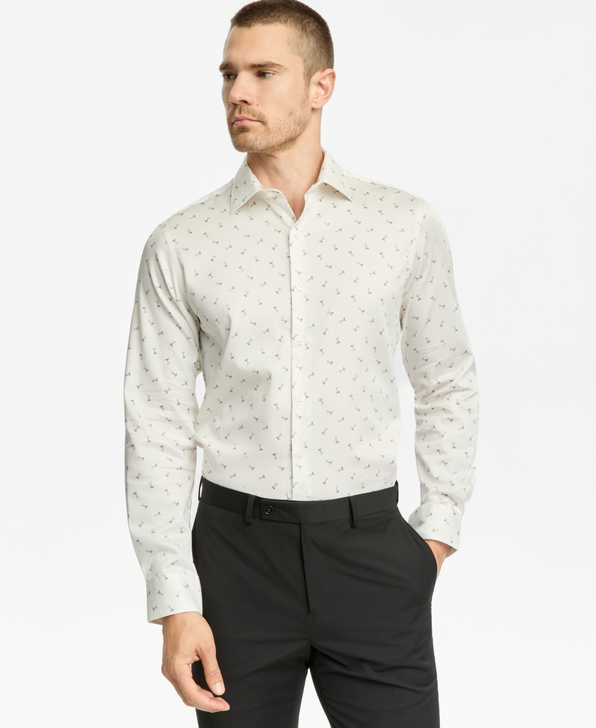 Click here for Bar Iii Mens Slim-Fit Printed Dress Shirt  Macys E... prices