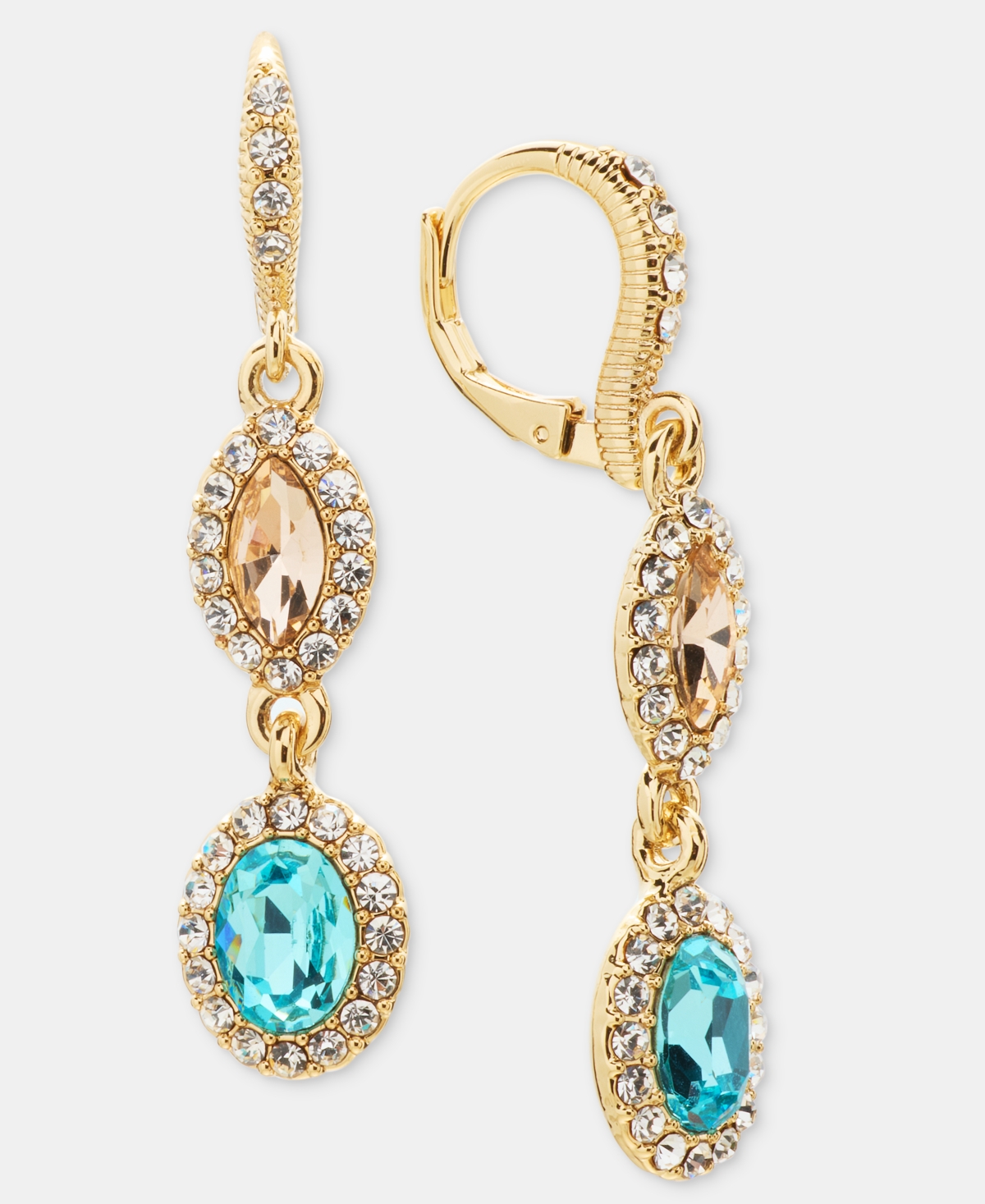Click here for Givenchy Gold-Tone Stone Double Drop Earrings - Mu... prices