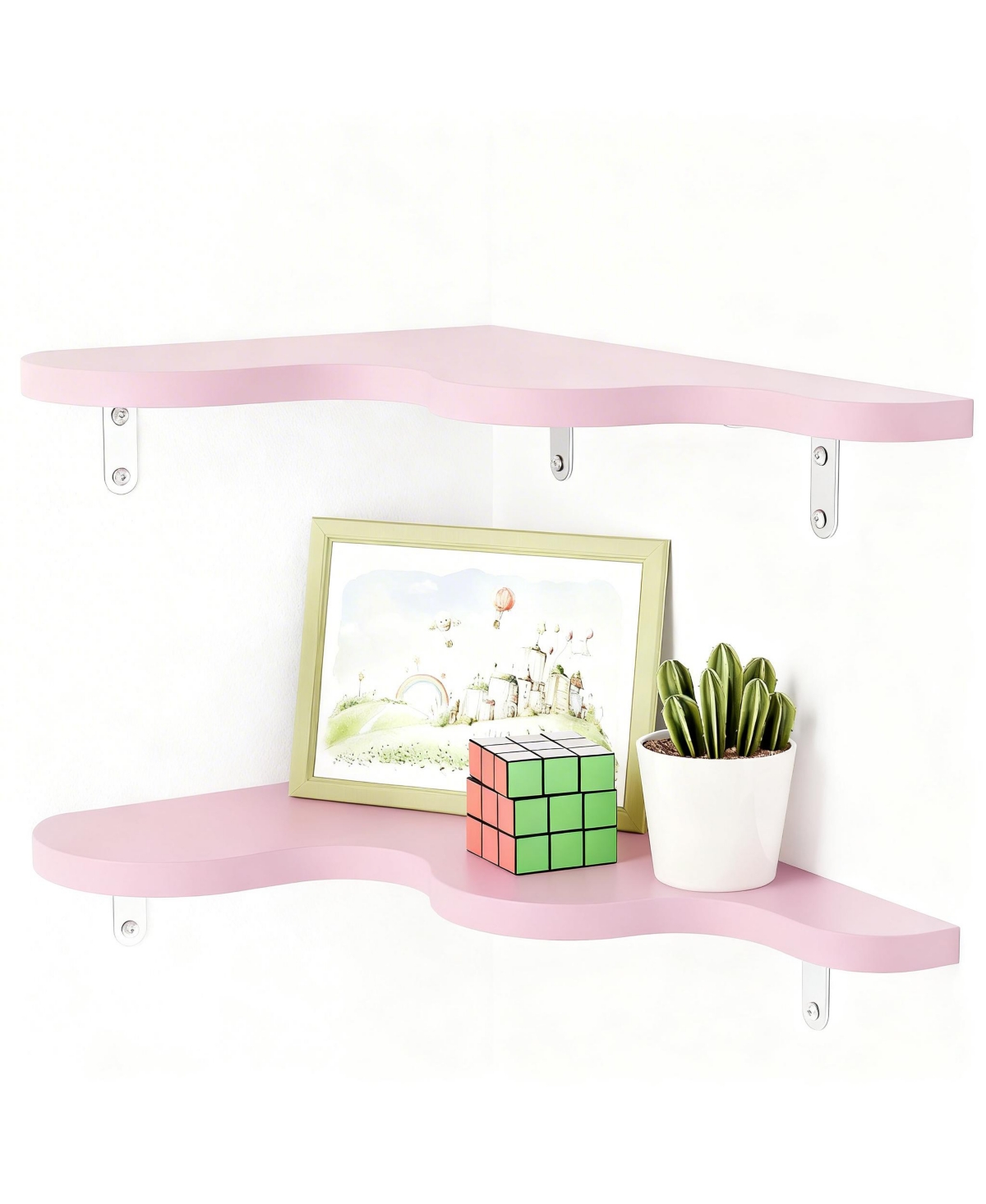 Click here for Yigii Wavy Cloud Corner Shelves with Brackets for... prices