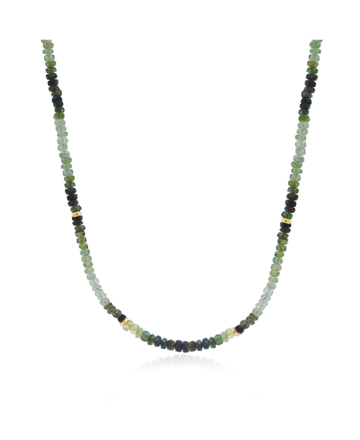 Click here for The Lovery Green Garnet Ombre Bead Necklace 14K Go... prices