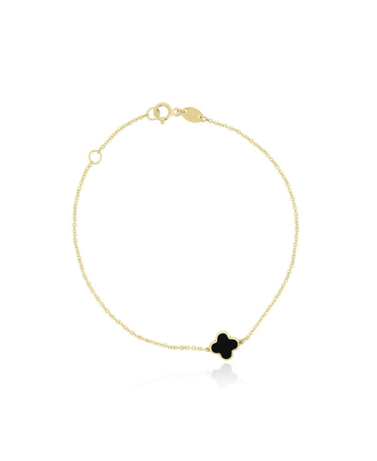 Click here for The Lovery Mini Onyx Single Clover Bracelet 14K Go... prices