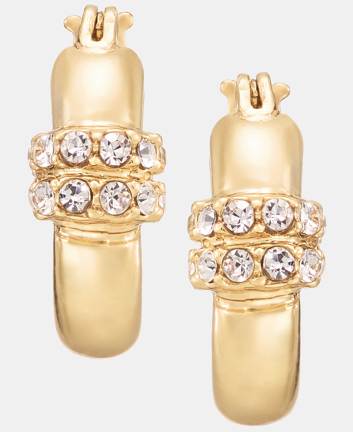 Click here for Lauren Ralph Lauren Small Pave Hoop Earrings - Gol... prices