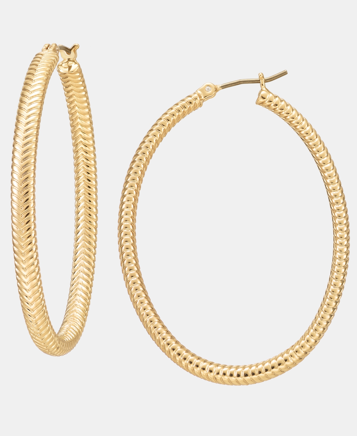 Click here for Lauren Ralph Lauren Textured Oval Hoop Earrings -... prices