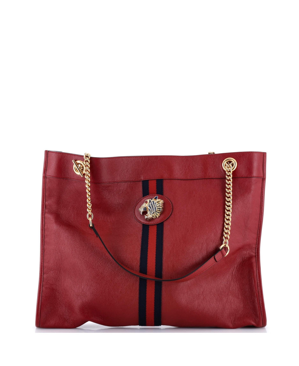 Click here for Pre-Owned Gucci Large Rajah Chain Tote Leather - R... prices