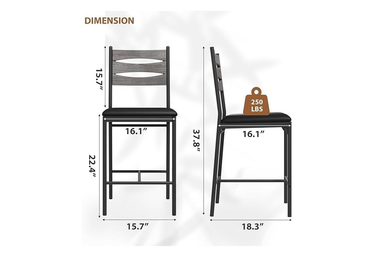 Click here for gaomon Set of 2 Counter Height Bar Stools  Wooden... prices