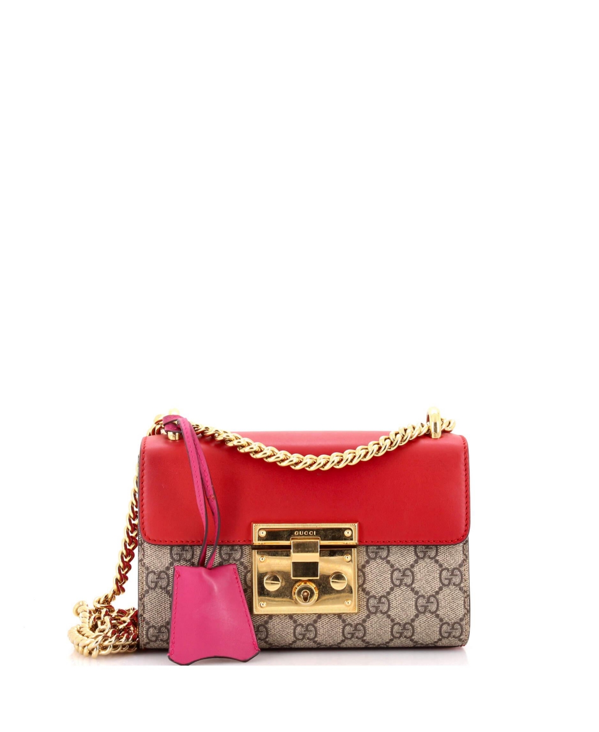 Click here for Pre-Owned Gucci Small Padlock Shoulder Bag Gg Coat... prices