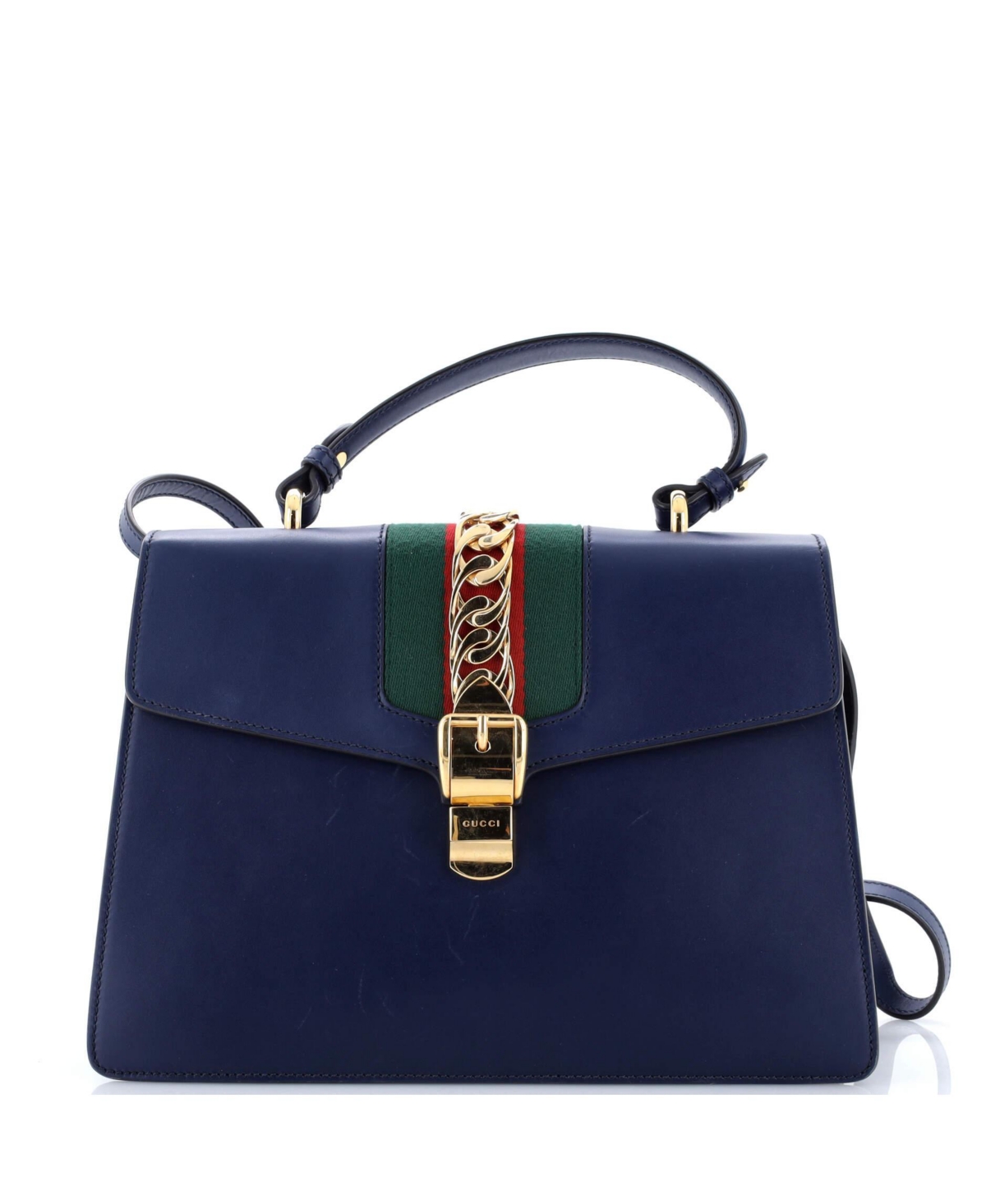 Click here for Pre-Owned Gucci Medium Sylvie Top Handle Bag Leath... prices