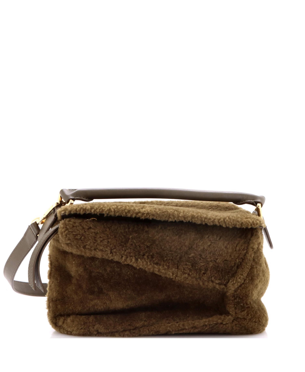 Click here for Pre-Owned Loewe Small Puzzle Bag Shearling - Green prices