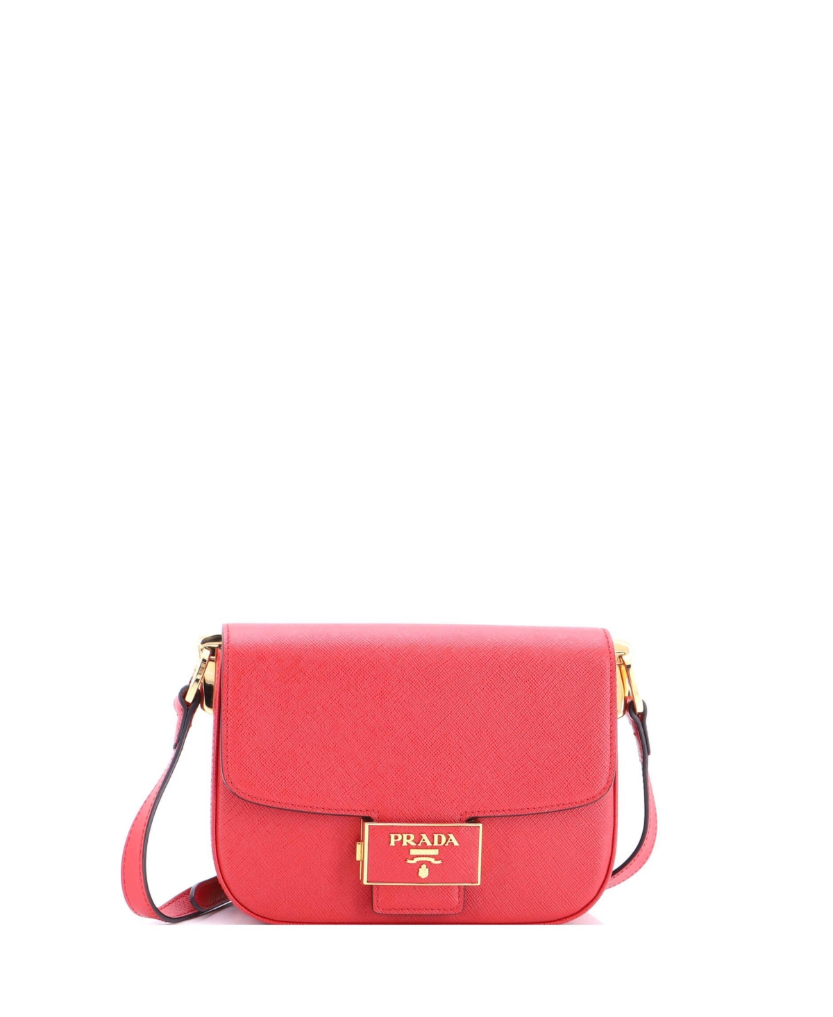 Click here for Pre-Owned Prada Small Embleme Flap Bag Saffiano Le... prices