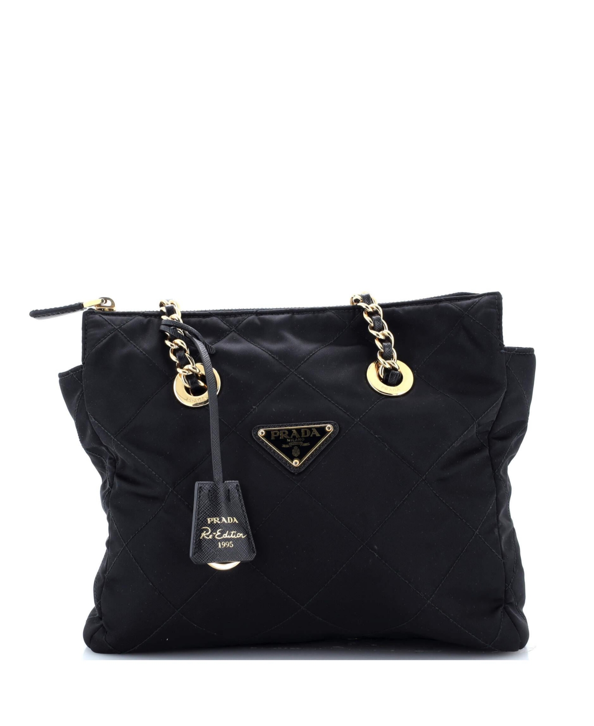 Click here for Pre-Owned Prada Small Re-Edition 1995 Chain Tote Q... prices