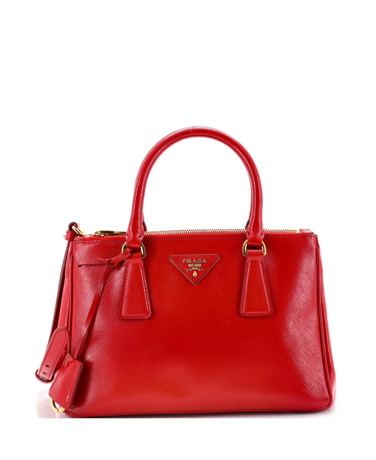 Click here for Pre-Owned Prada Mini Double Zip Lux Tote Vernice S... prices