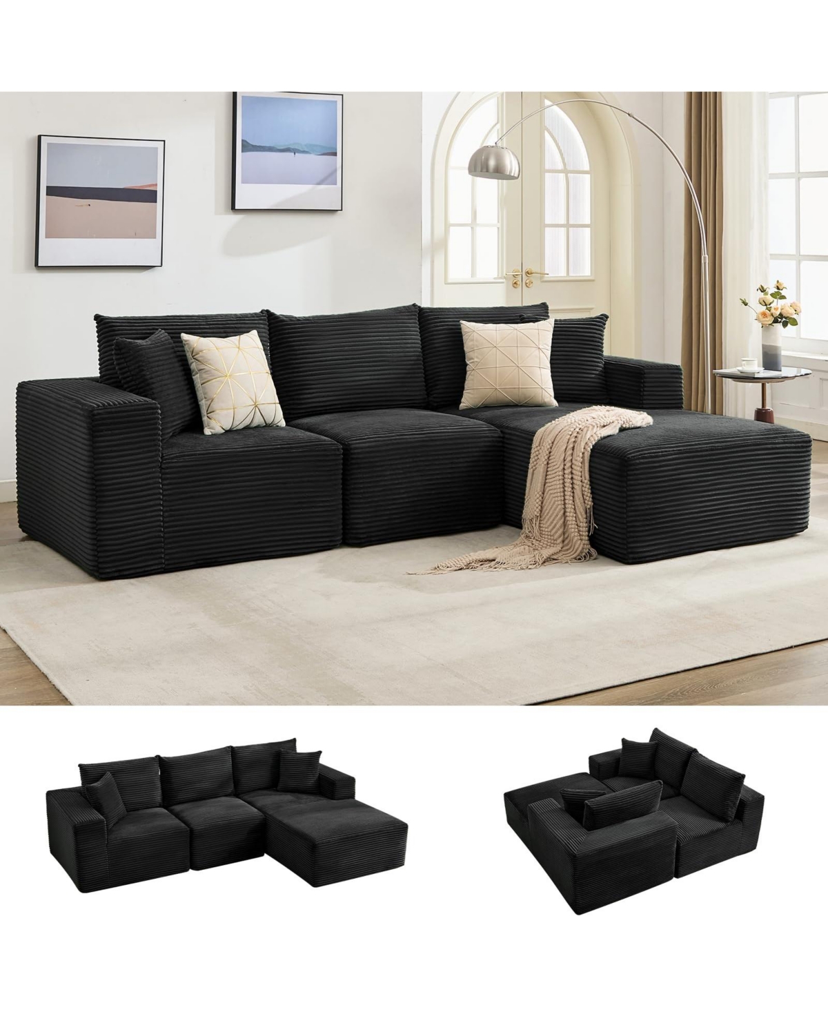 Click here for gaomon 108" Modular L-Shaped Cloud Couch  Rev... prices