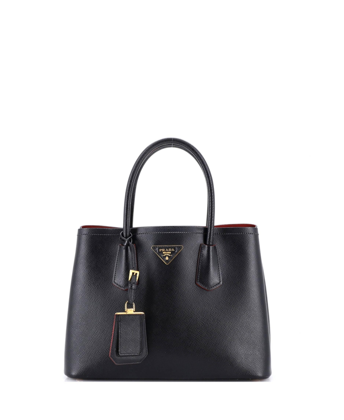 Click here for Pre-Owned Prada Small Cuir Double Tote Saffiano Le... prices