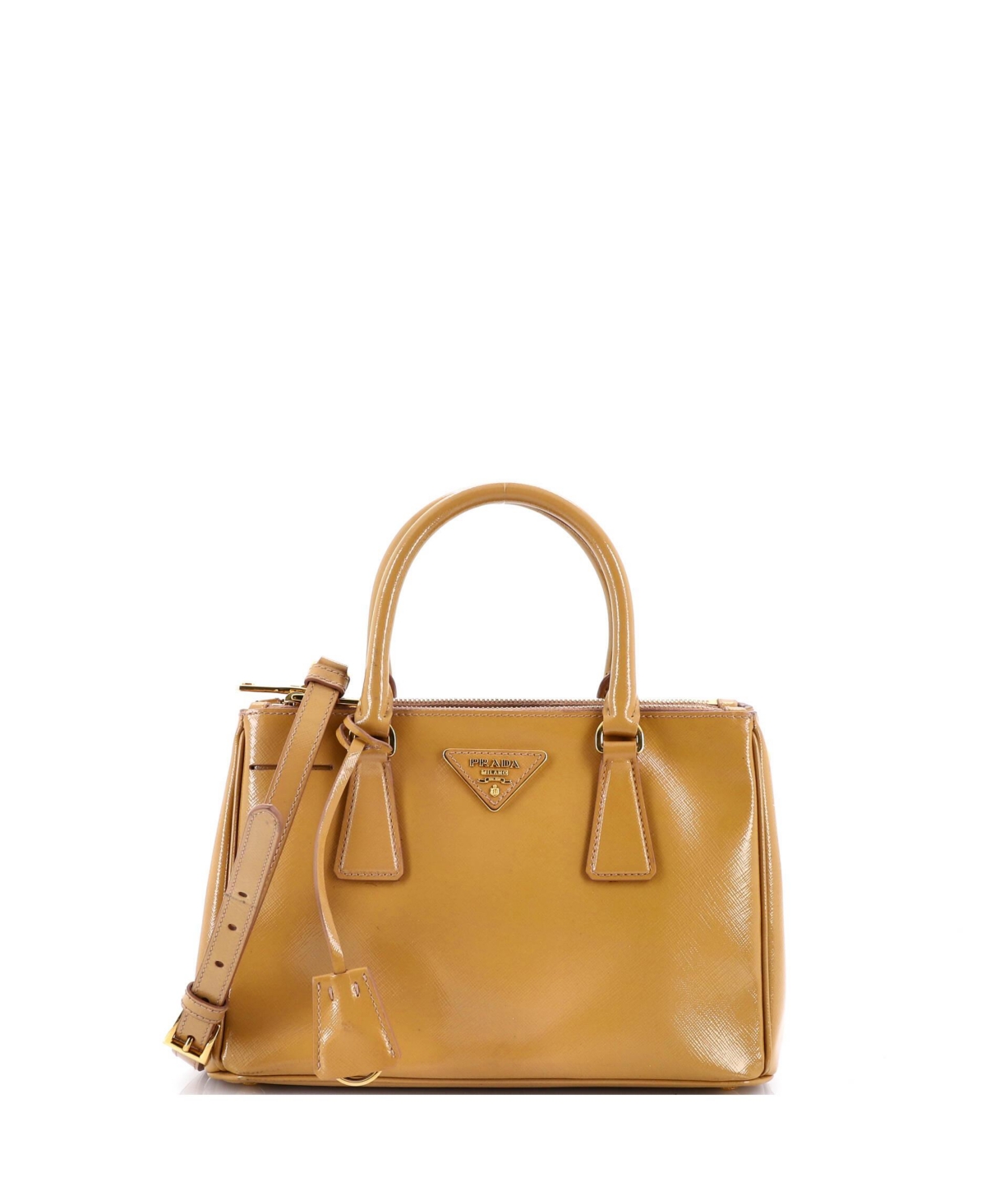 Click here for Pre-Owned Prada Small Double Zip Lux Tote Vernice... prices