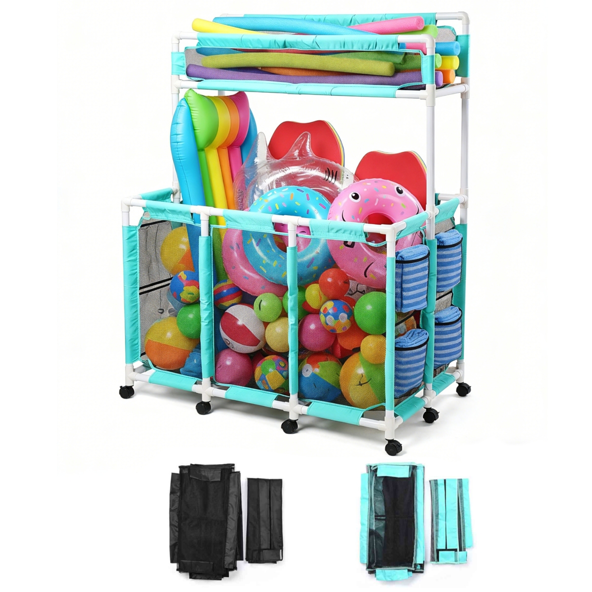 Click here for Yescom 424 Gal Pool Float Storage Bin Blue Net Rep... prices