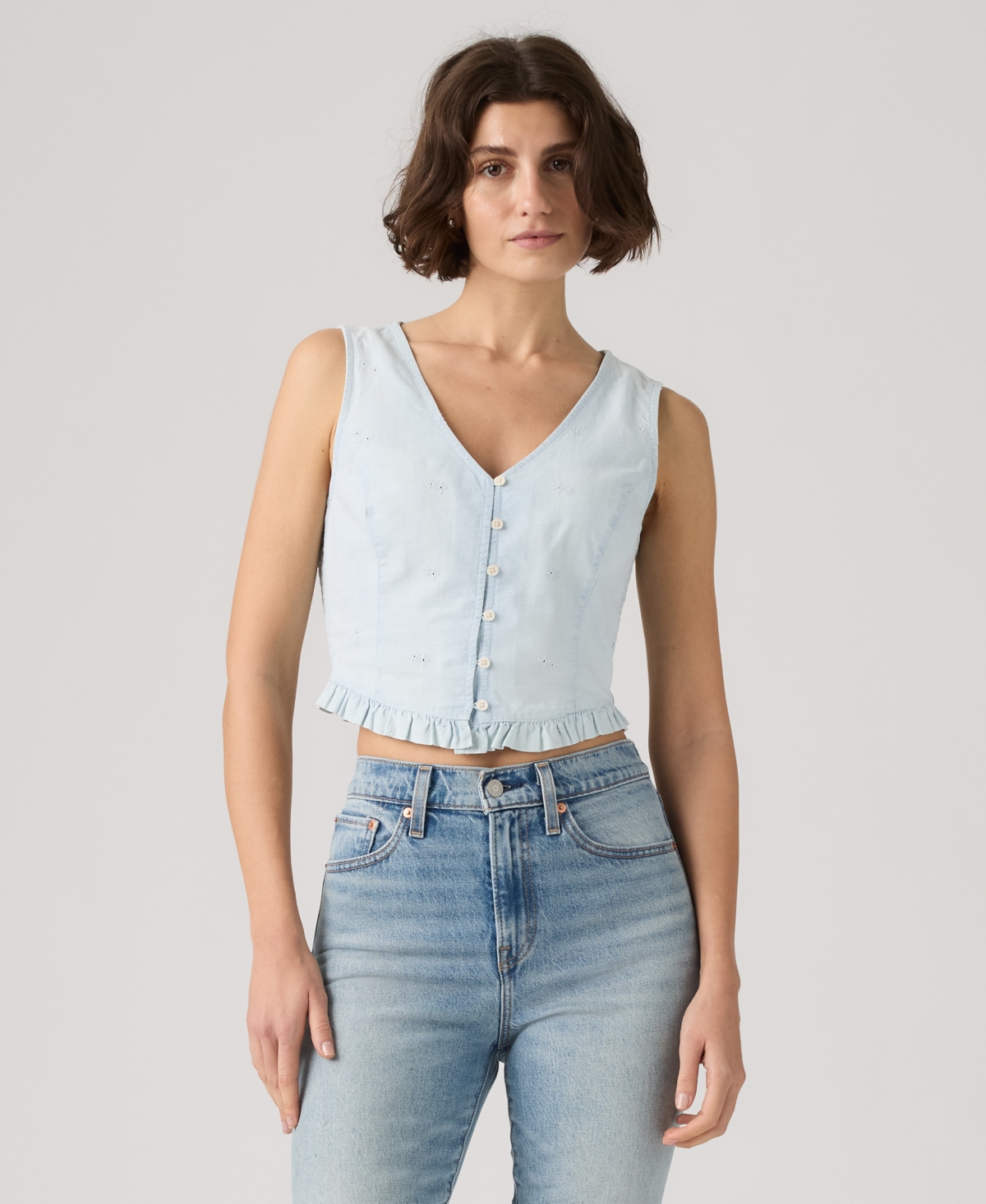 Click here for Levis Plus Size Teagan V-Neck Sleeveless Blouse -... prices