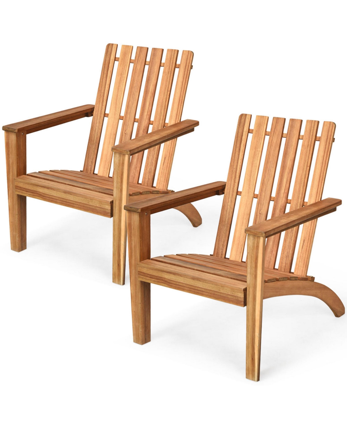 Click here for Gymax Set of 2 Outdoor Wooden Adirondack Chair Pat... prices
