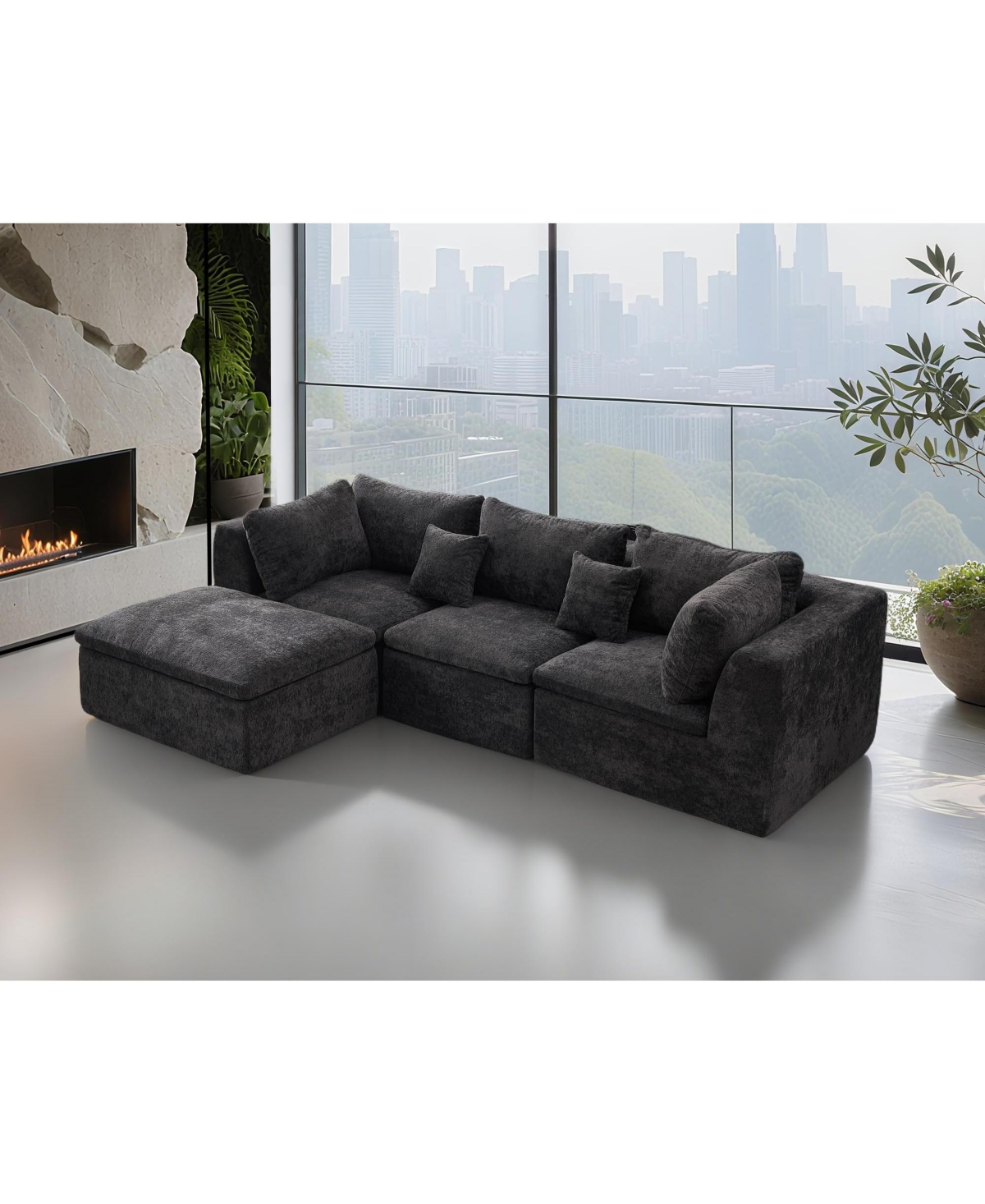 Click here for gaomon 110 L-Shaped Modular Sectional Sofa  4-Seat... prices