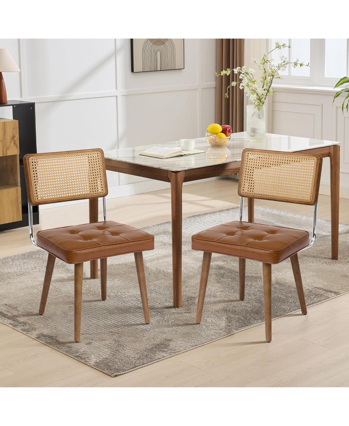 Click here for gaomon Rattan Dining Chairs Set of 2  Pu Leather U... prices