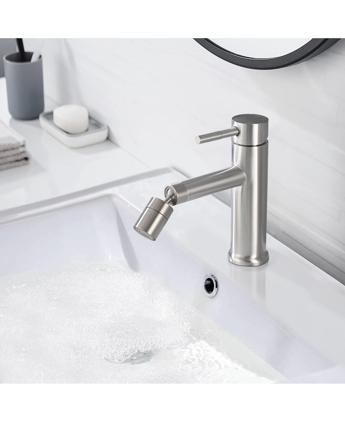 Click here for Busdays Brushed Nickle Bathroom Faucet for 2 Mode... prices
