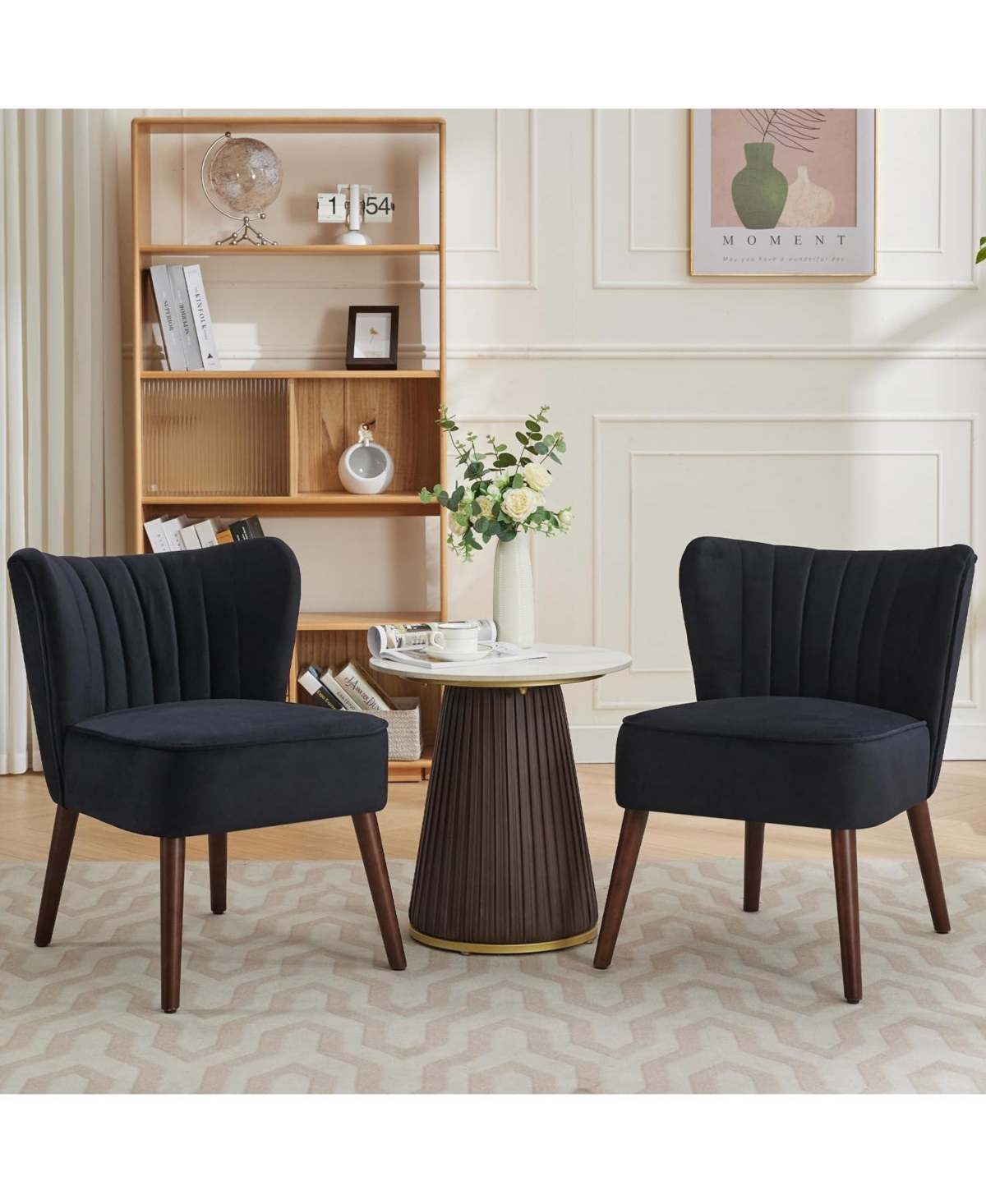 Click here for gaomon Modern Velvet Accent Chair Set of 2 with Wo... prices