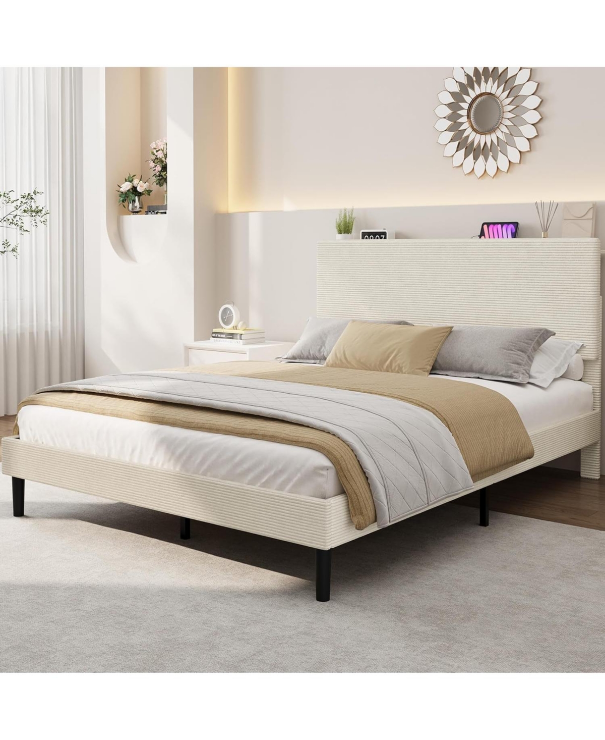 Click here for gaomon Corduroy Mdf Bedhead Storage Soft Package B... prices