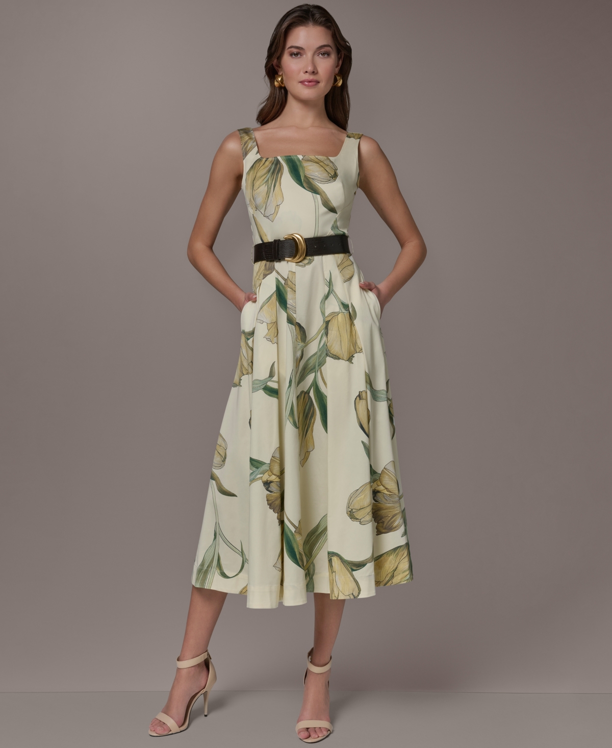 Click here for Donna Karan New York Petite Square-Neck Printed Dr... prices