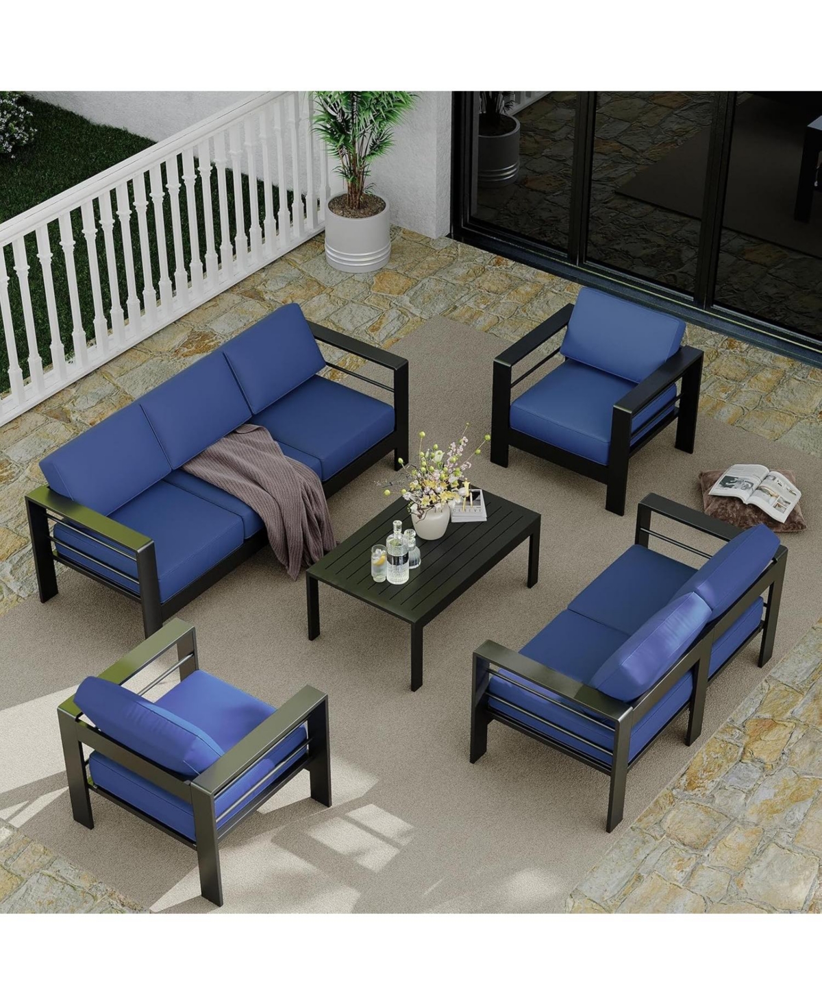 Click here for gaomon 7-Seat Aluminum Patio Furniture Set  5-Piec... prices