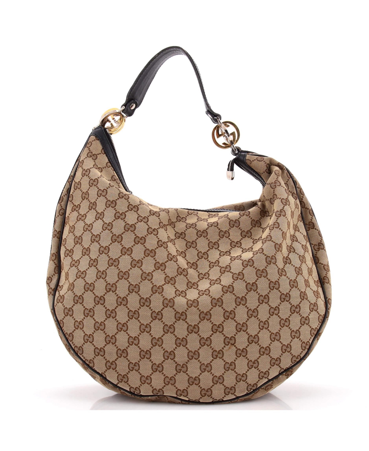 Click here for Pre-Owned Gucci Large Twins Hobo Gg Canvas - Brown prices