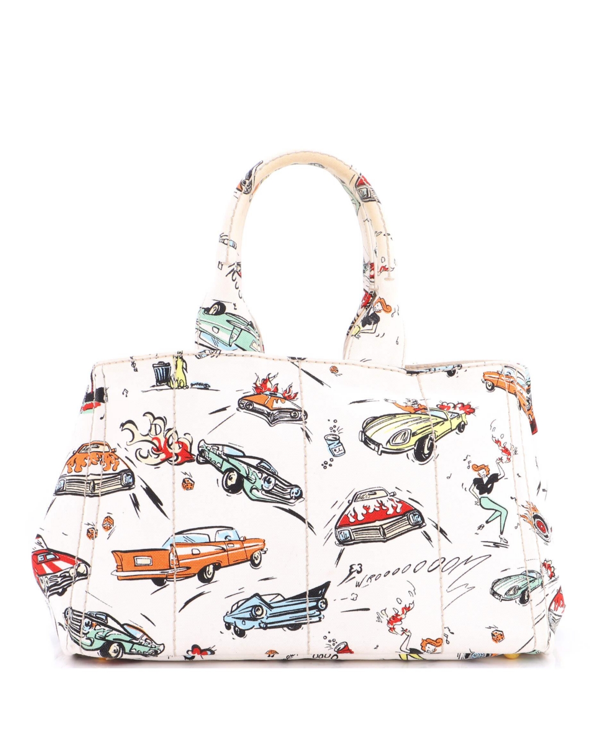 Click here for Pre-Owned Prada Medium Canapa Convertible Tote Pri... prices