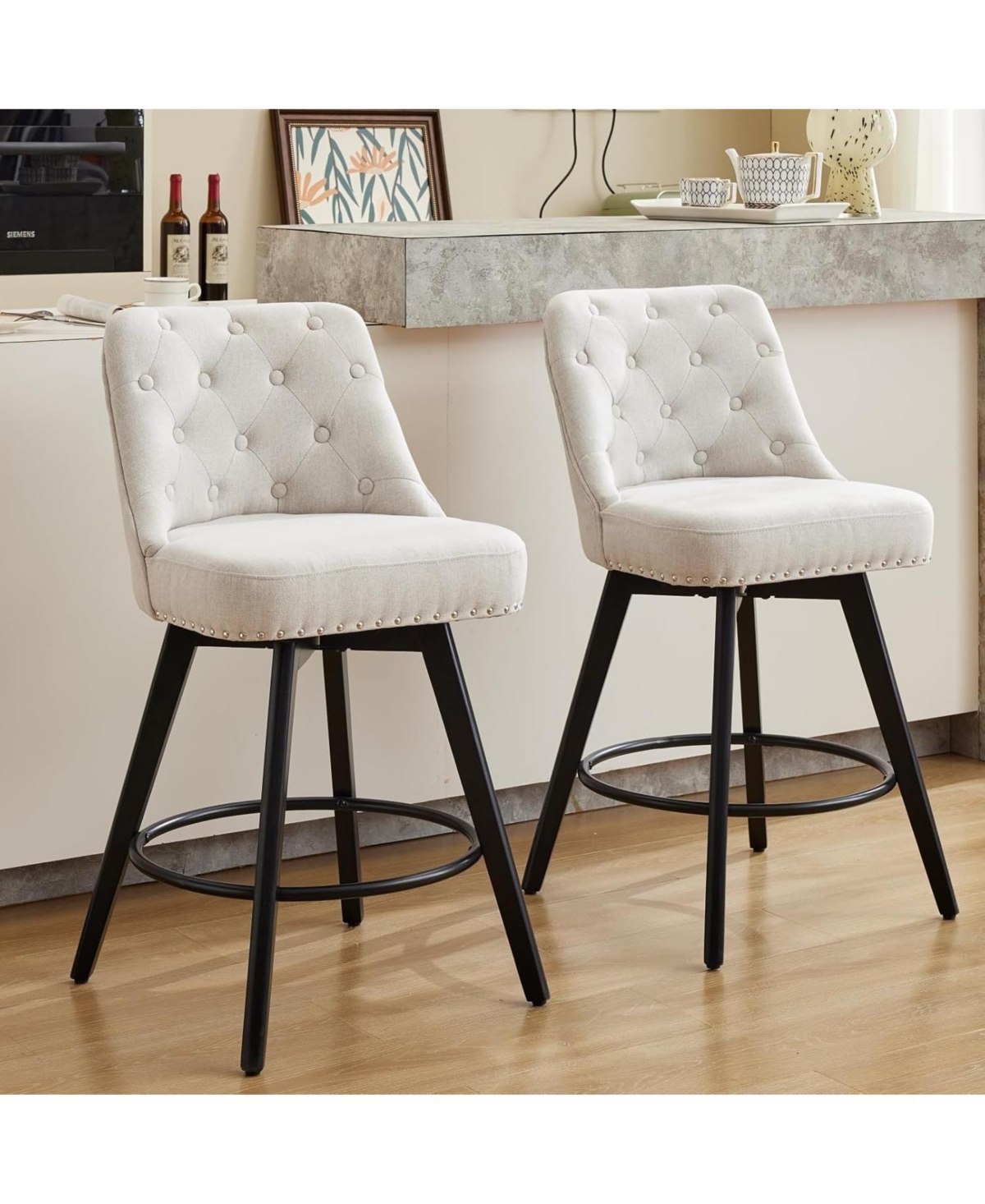 Click here for gaomon Counter Height Swivel Bar Stools Set of 2... prices