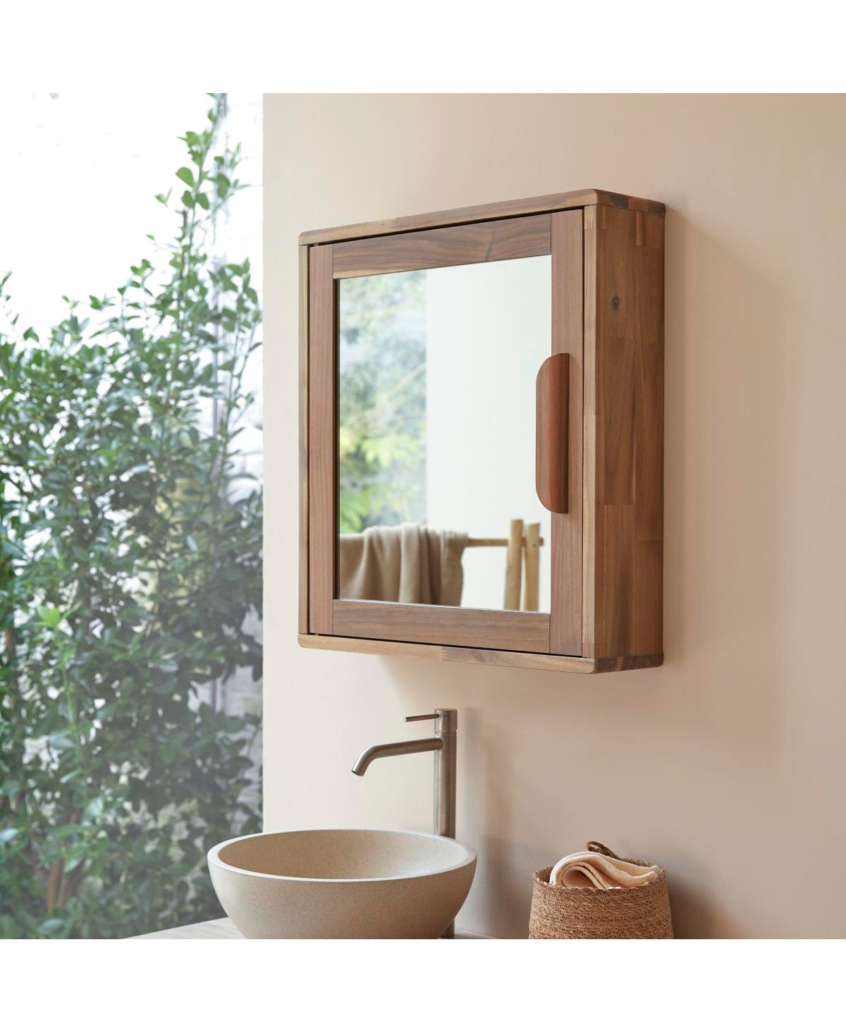 Click here for Tikamoon Lila solid acacia wood mirror bathroom ca... prices