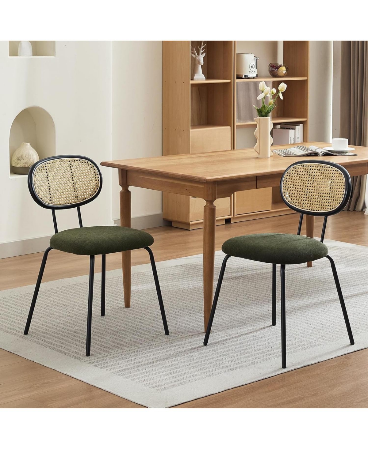 Click here for gaomon Rattan Dining Chairs Set of 2 Mid Century D... prices