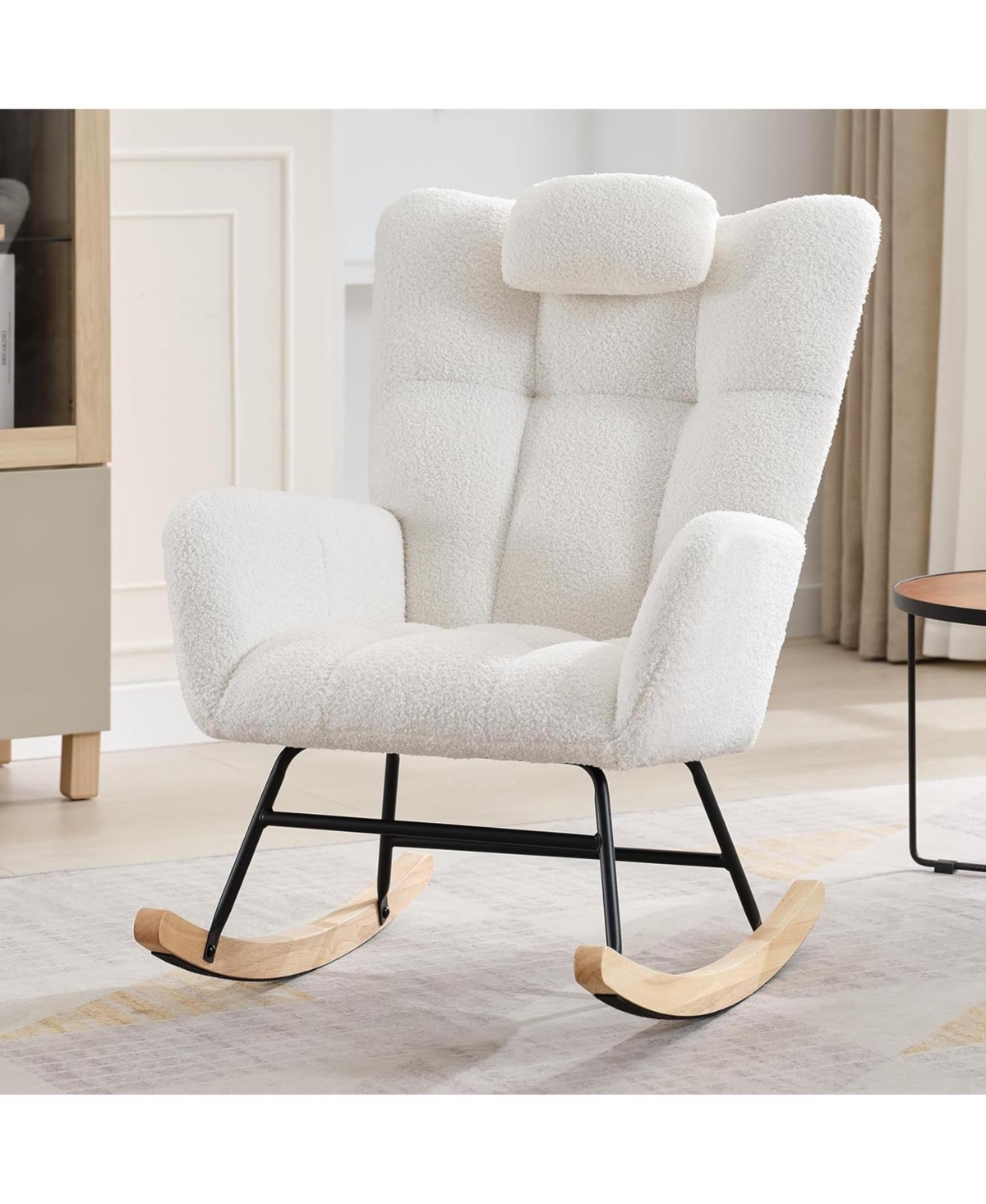 Click here for gaomon Nursery Rocking Chair with Wood Legs and Si... prices