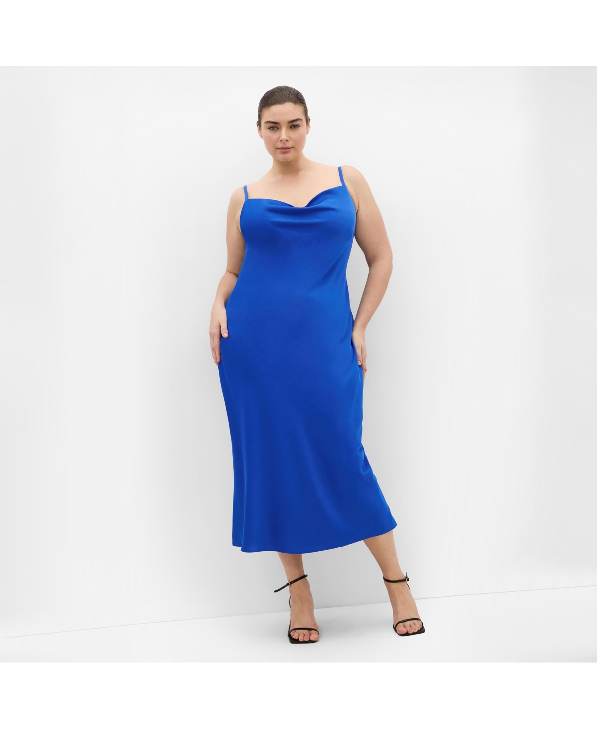 Click here for City Chic Womens Sadie Satin Slip Dress - Cerulean prices