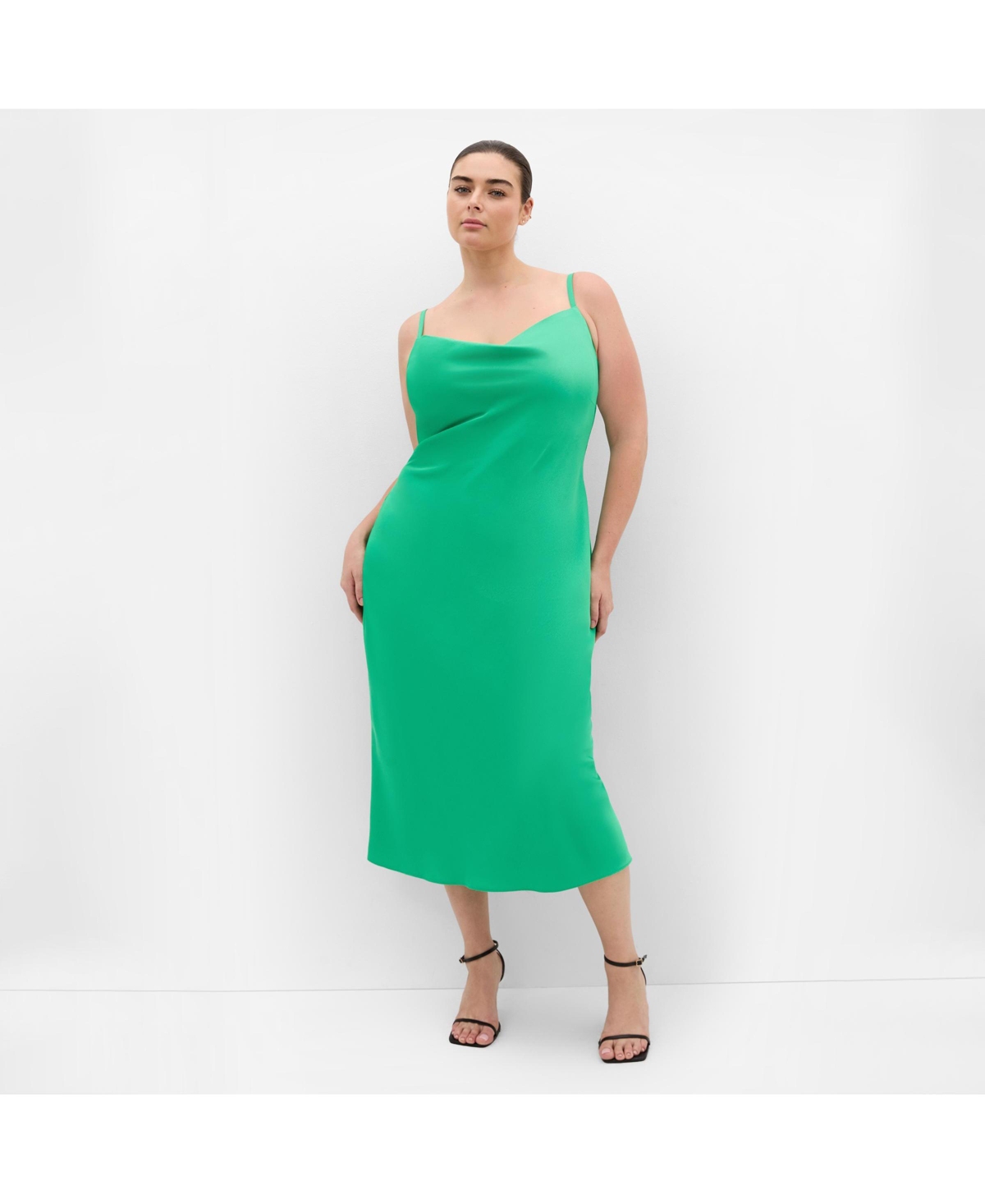 Click here for City Chic Womens Sadie Satin Slip Dress - Greensto... prices