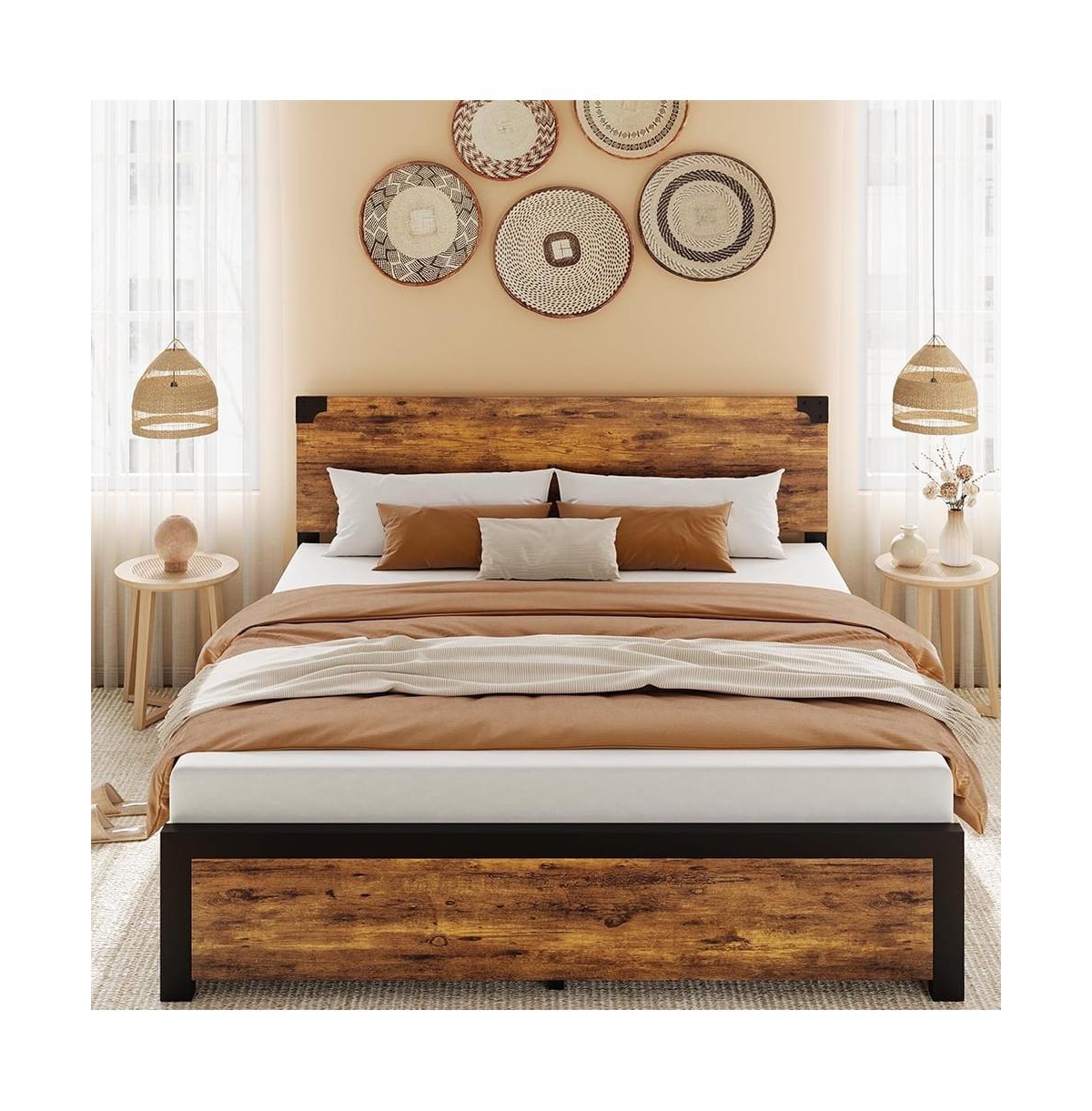 Click here for gaomon Full Platform Bed Frame with Wood Headboard... prices
