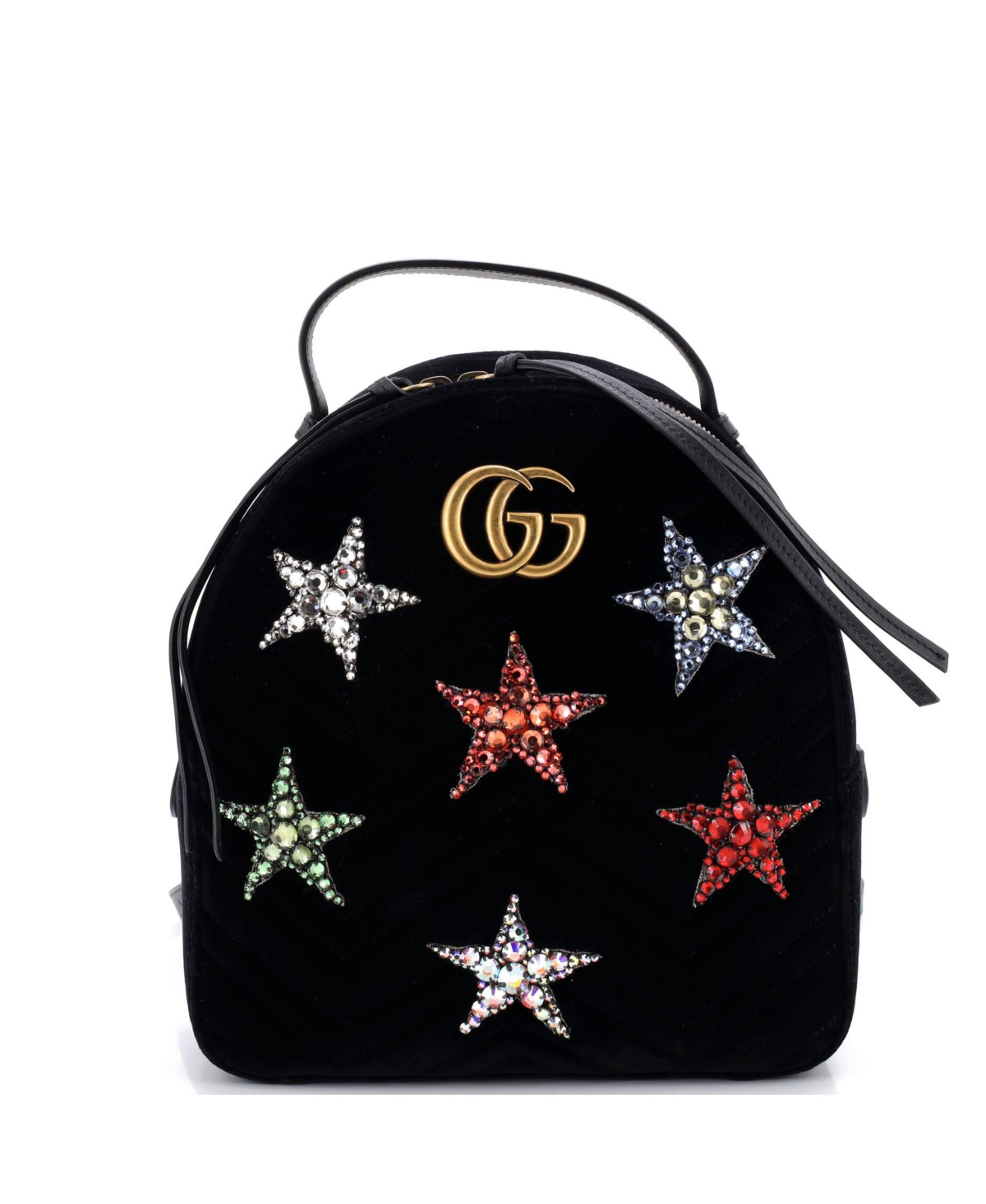 Click here for Pre-Owned Gucci Small Gg Marmont Backpack Embellis... prices