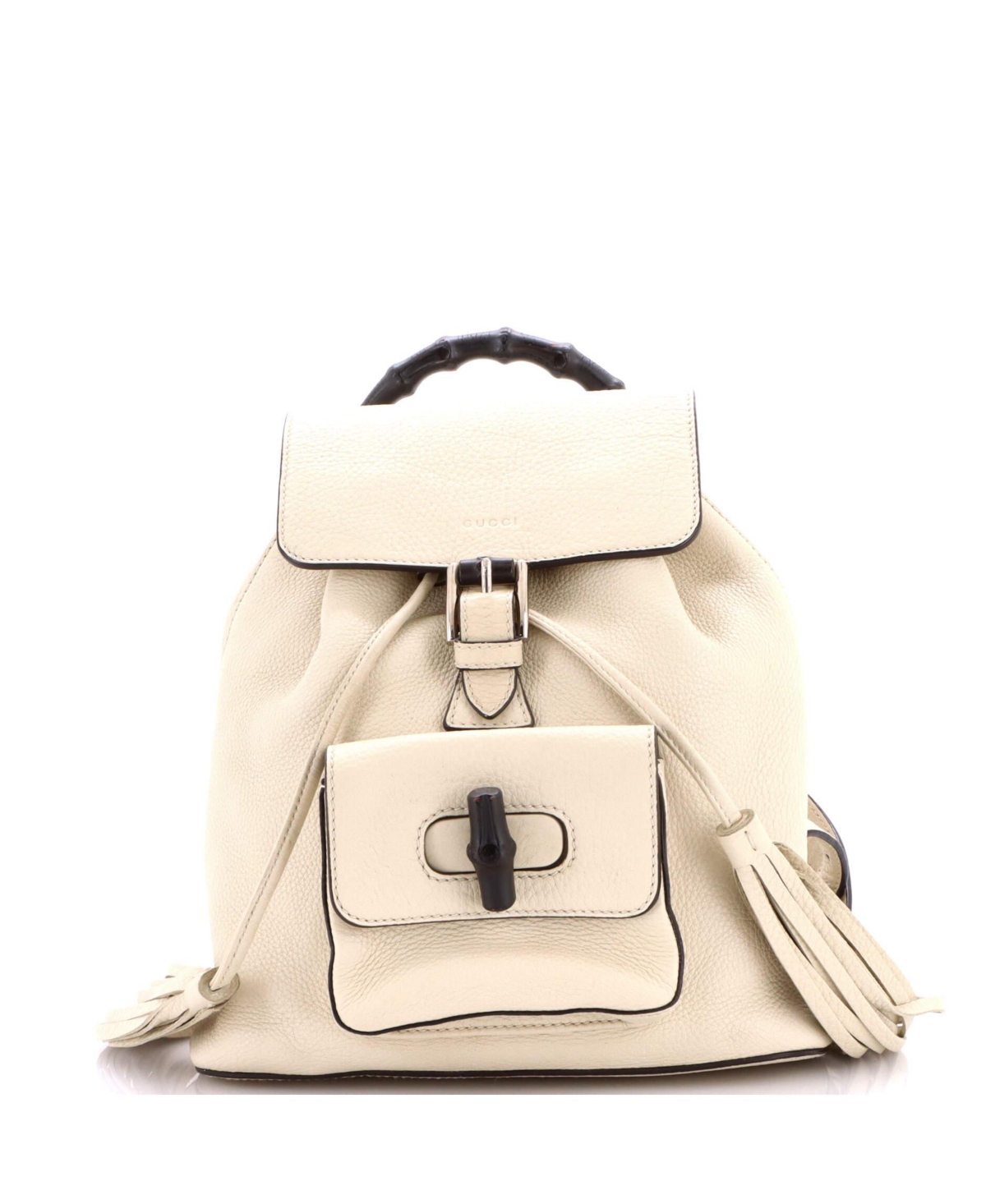 Click here for Pre-Owned Gucci Medium Bamboo Tassel Backpack Leat... prices