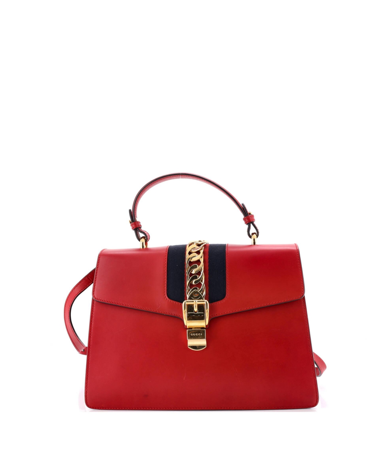 Click here for Pre-Owned Gucci Medium Sylvie Top Handle Bag Leath... prices
