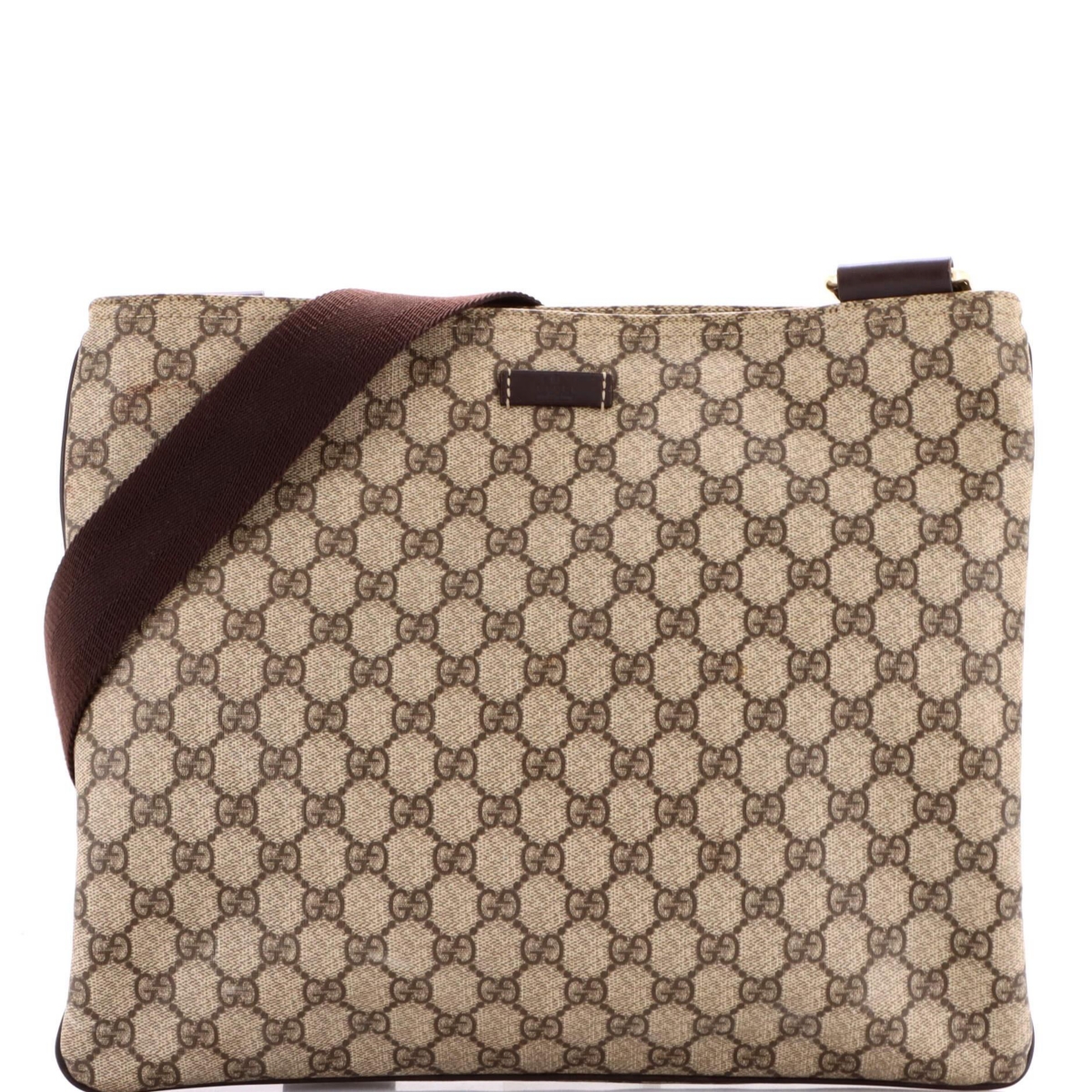 Click here for Pre-Owned Gucci Large Zip Top Messenger Bag Gg Coa... prices