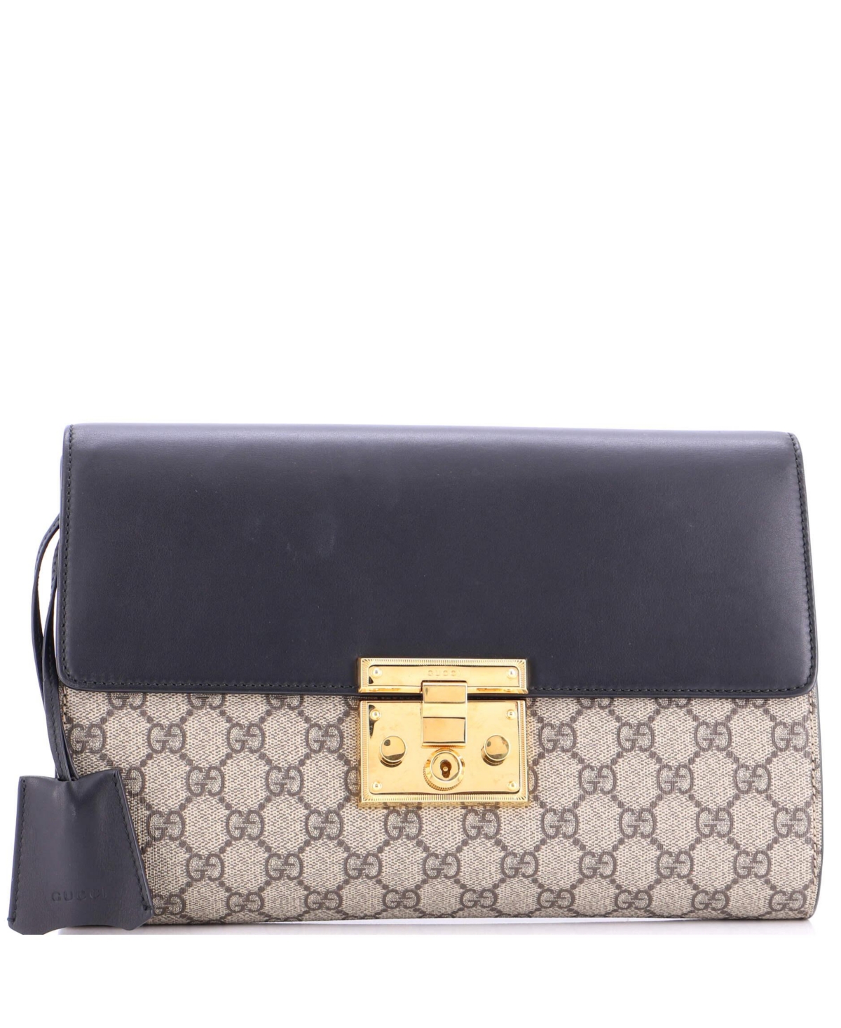 Click here for Pre-Owned Gucci Large Padlock Clutch Gg Canvas and... prices