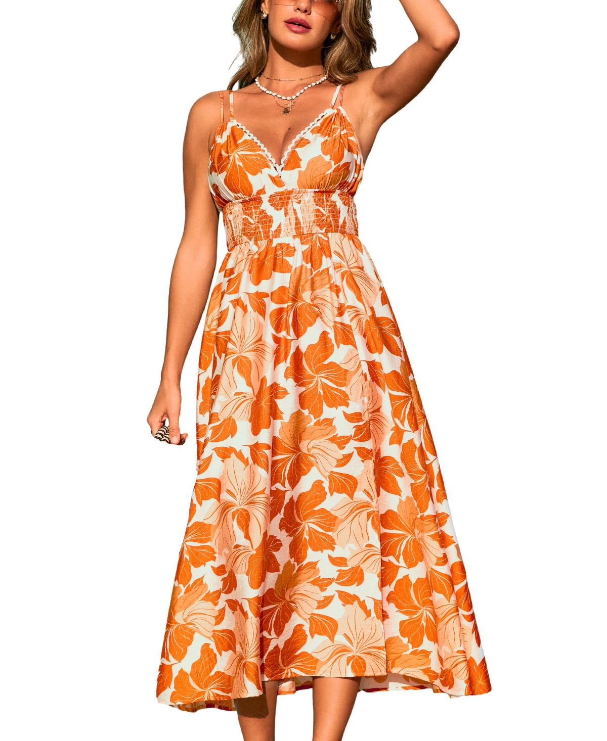 Click here for Cupshe Womens Hibiscus Way Tropical Maxi Beach Dre... prices