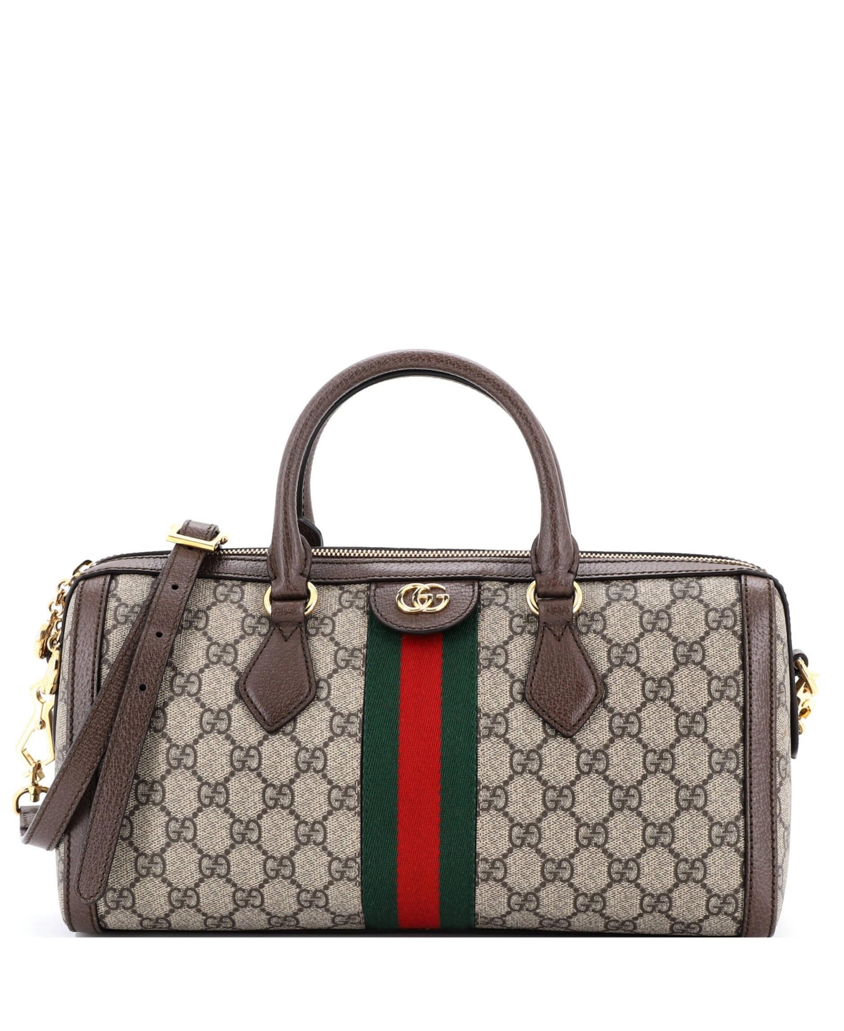 Click here for Pre-Owned Gucci Medium Ophidia Boston Bag Gg Coate... prices