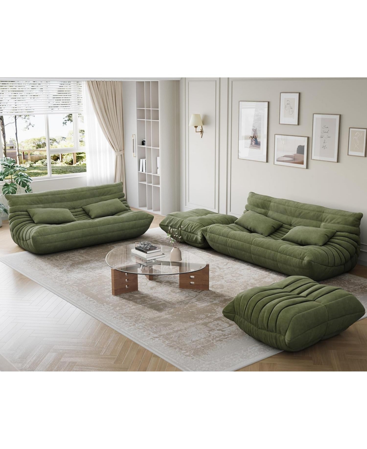 Click here for gaomon Modular Sectional Sofa  L-Shaped Bean Bag C... prices
