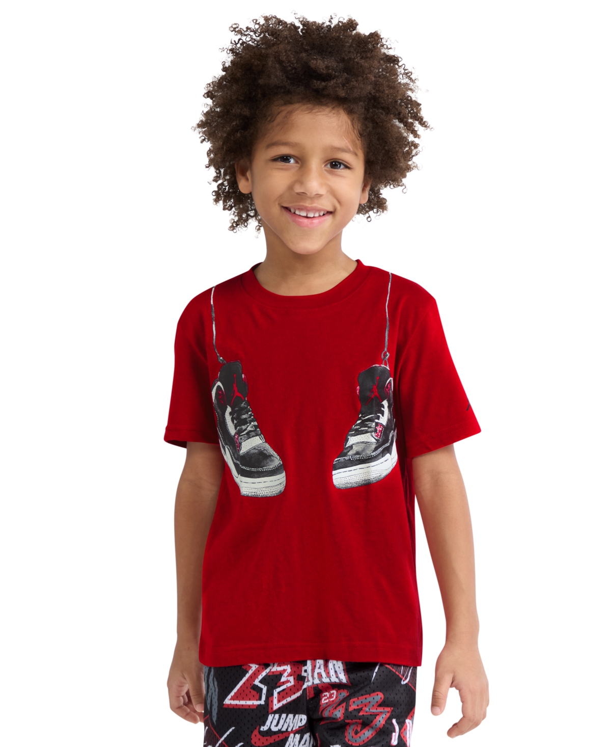 Click here for Jordan Boys 4-7 Shoe Strings Printed Crewneck T-Sh... prices
