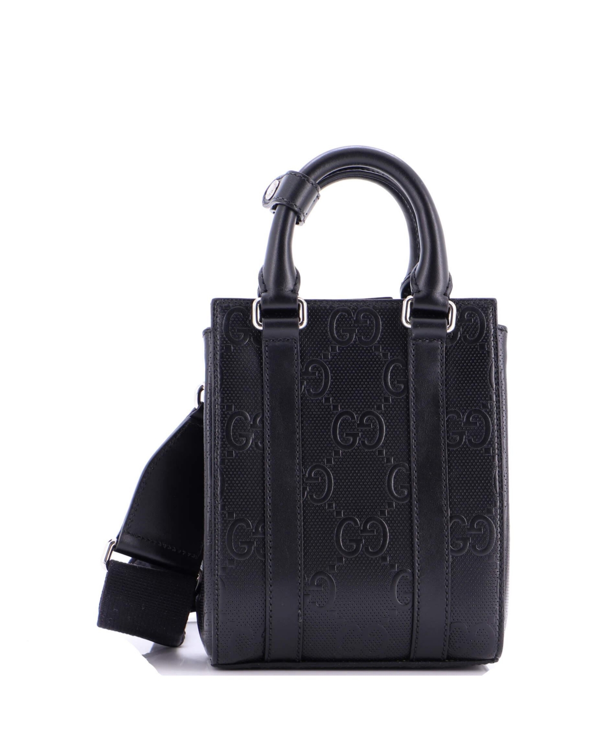 Click here for Pre-Owned Gucci Mini Vertical Tote Gg Embossed Per... prices
