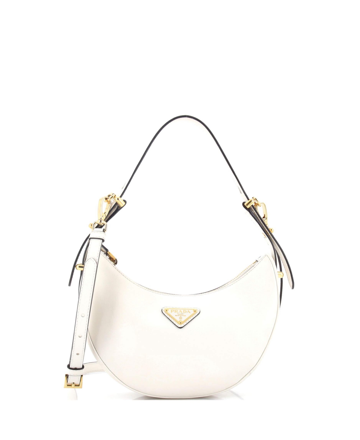 Click here for Pre-Owned Prada Small Arque Half Moon Hobo Leather... prices