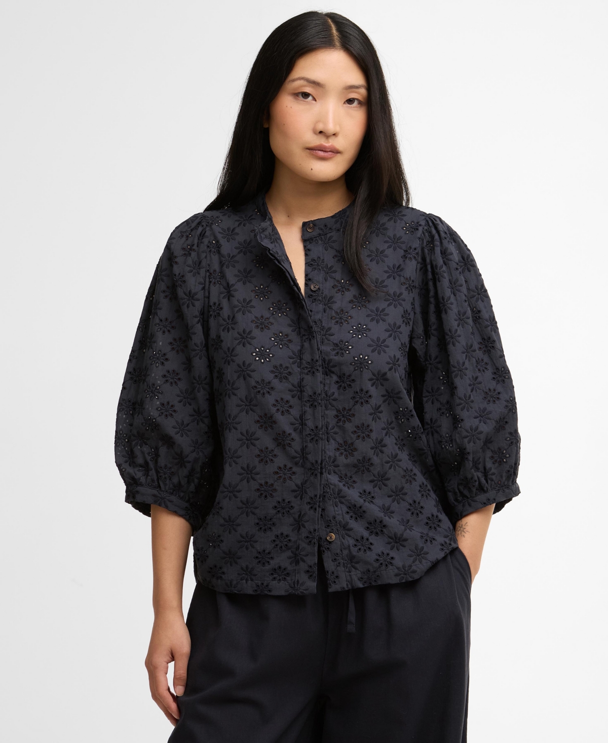 Click here for Barbour Womens Layla Broderie Anglaise Concealed P... prices