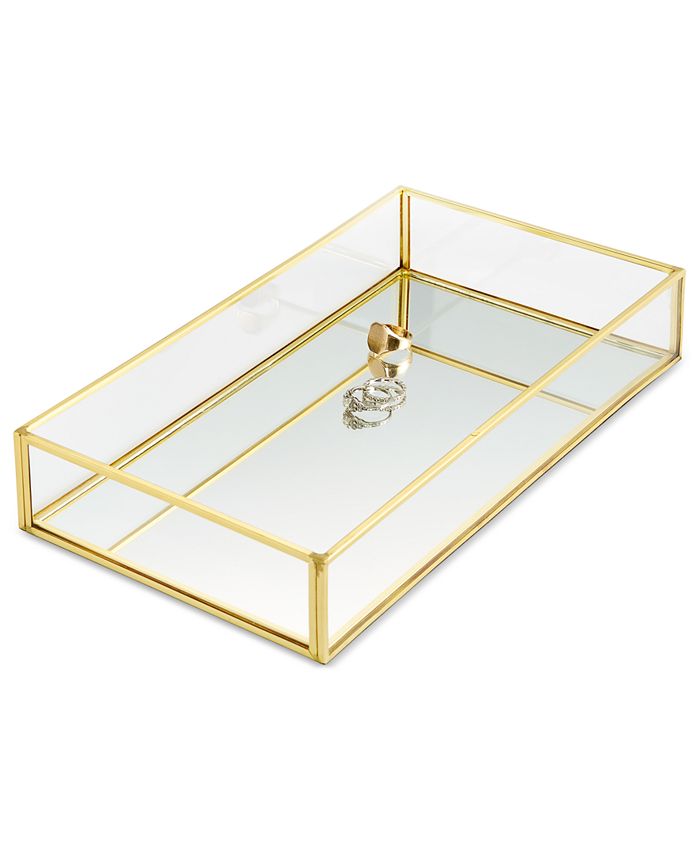Home Design Studio Rectangular Glass Tray, Created for Macy's - Macy's